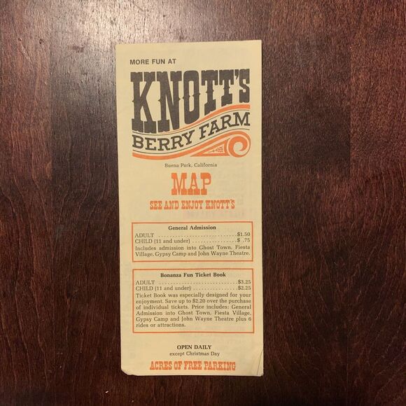 Art | 197s Knotts Berry Farm Map Information Brochure Buena Park Ca ...
